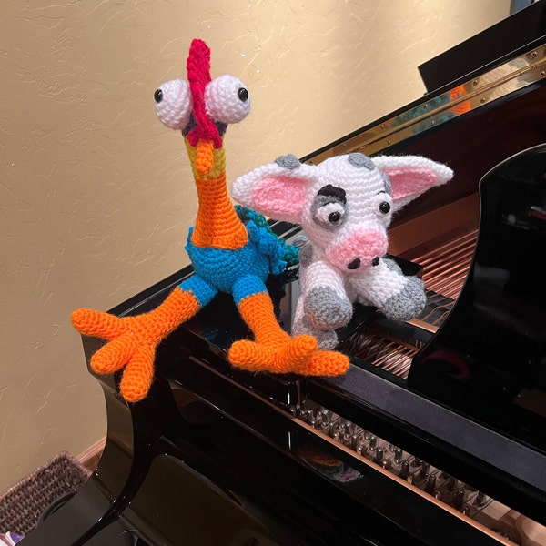 Crochet Pua, Hei Hei and the Heart of Te Fiti Pattern Bundle - Etsy