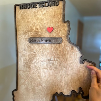 Wood State Sign With Heart Personalized Home State Sign Road Map Sign ...