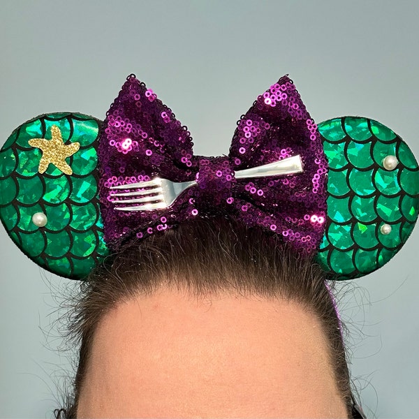 Mermaid Mouse Ears, Mermaid Minnie Ears, Little Mermaid Minnie Ears ...