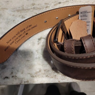 Handmade Personalized Belt Anniversary Gift Engraved Leather Belt ...