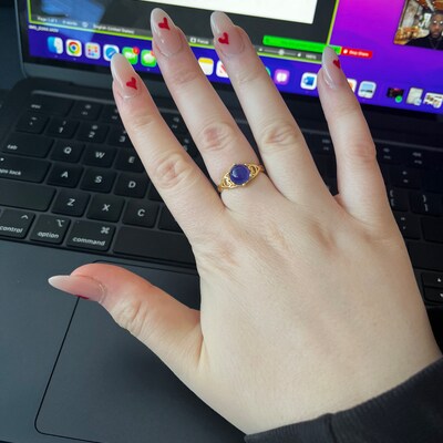 14K Gold Mood Ring Dainty Ring for Women Feeling Stone Ring - Etsy