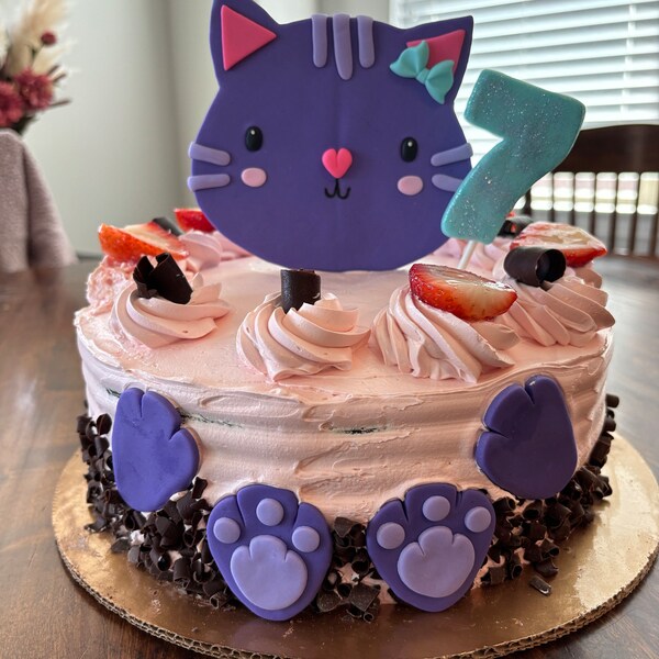 Cat Cake Topper Cat Party Kitty Cake Topper Cat Lover Cat Cake Decor ...