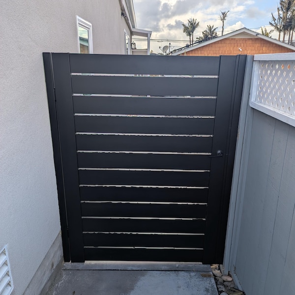 Alumission Aluminum Fence Panel Black Powder Coat - LA Style - Etsy