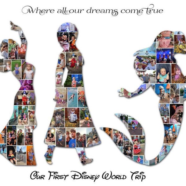 Disney World Skyline Photo Collage Wall Art Home Decor Digital ...
