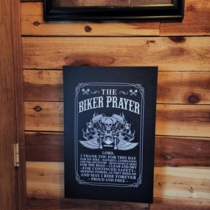 Harley Davidson Garage Art Biker Prayer Canvas Art for Motorcycle Rider ...