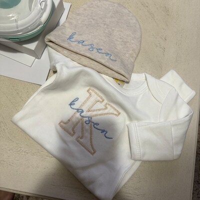 Baby Boy Coming Home Outfit, Personalized Romper, Newborn Pictures ...