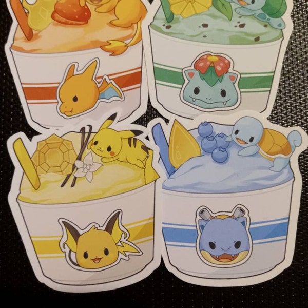 Cute Matte Pokemon Ice Cream Stickers - Etsy