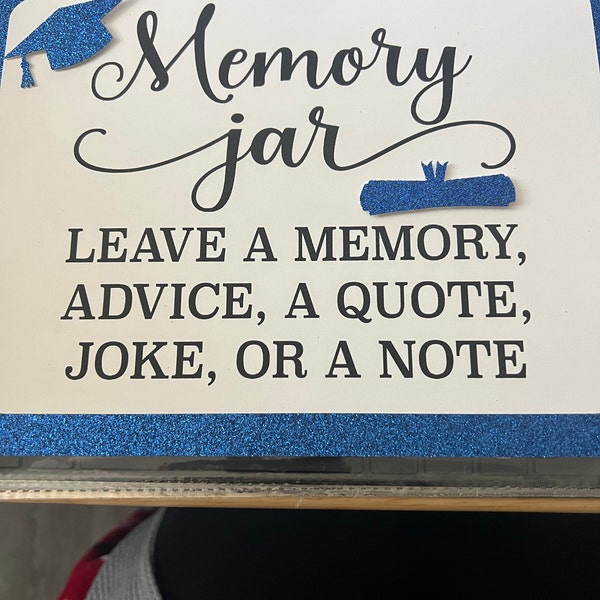 Graduation Memory Jar Tag - Graduation Party Idea - Memory Tag 10x8 ...