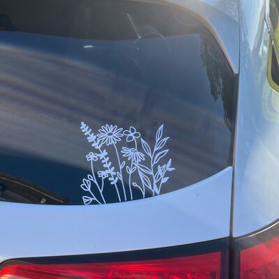 Wildflower Decal, Boho Car Decal, Gift for Plant Lovers, Plant Lover ...