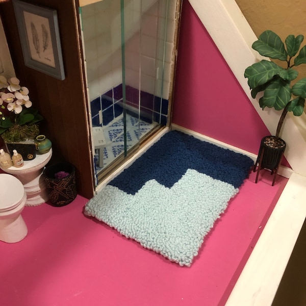 1:12 Scale Shower With Sliding Lucite Doors - Miniature Modern Bathroom ...