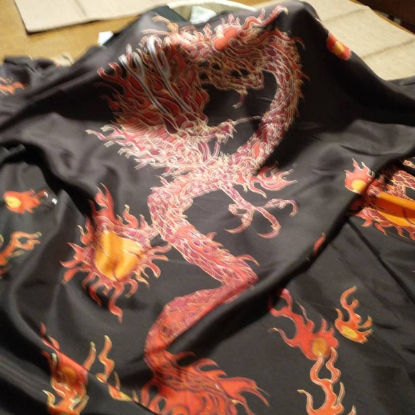 Dark Gray Phoenix Japanese Kimono Robe Long, Made to Order - Etsy