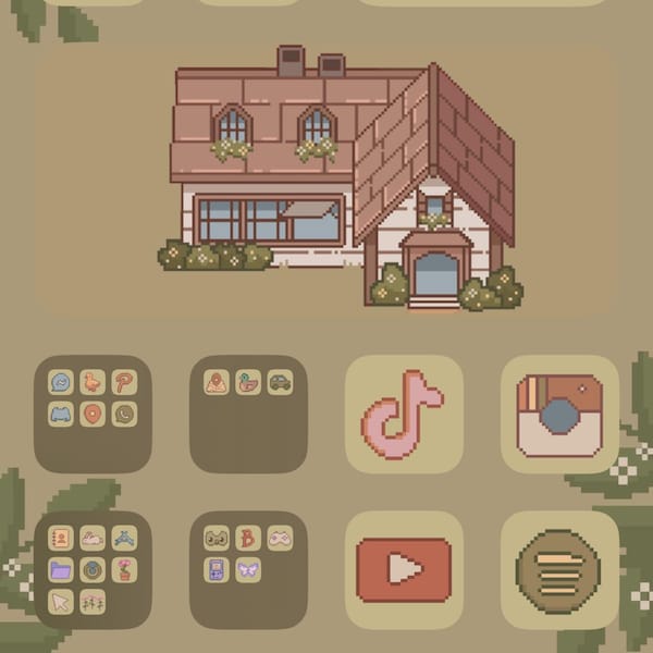 Cottagecore Pixel | Cute Aesthetic Ios App Icons, Kawaii Pixel ...