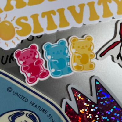 Gummy Bear Sticker Sheet Hand Drawn Kawaii Design Cute Food Stickers ...