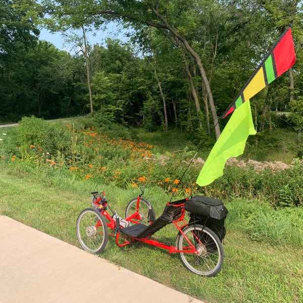 Recumbent Trike Flag - Recumbent Bike Flag - High Visibility Bike Flag ...