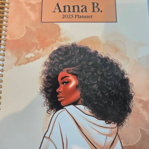 Jan to Dec 2025 All in One Personalize Planner -black Girl Planner ...