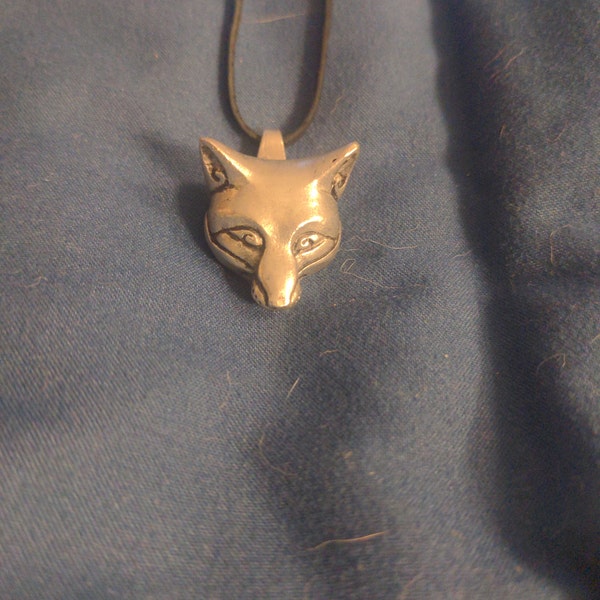Fox Head Pendant in Sterling Silver, Bronze, or Pewter --- Norse/viking ...