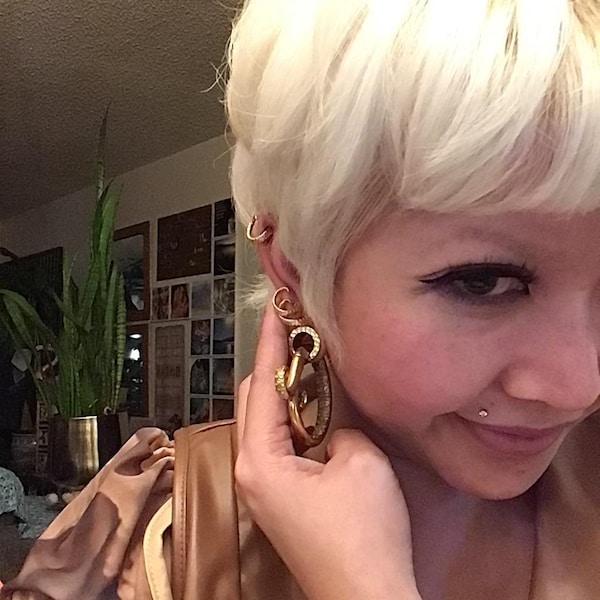 16G Double Ring Hoop • Titanium Clicker Hoop • Paved Septum Ring ...