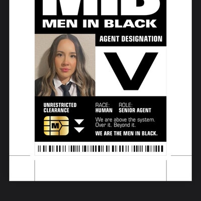 MIB Special Agent Men in Black ID Badge Card Halloween Cosplay Costume ...