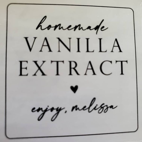 Vanilla Extract Labels, Homemade Vanilla Labels Front and Back ...