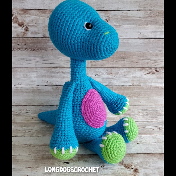 Brontosaurus Crochet Pattern, Crochet Dinosaur, Dinosaur Crochet ...