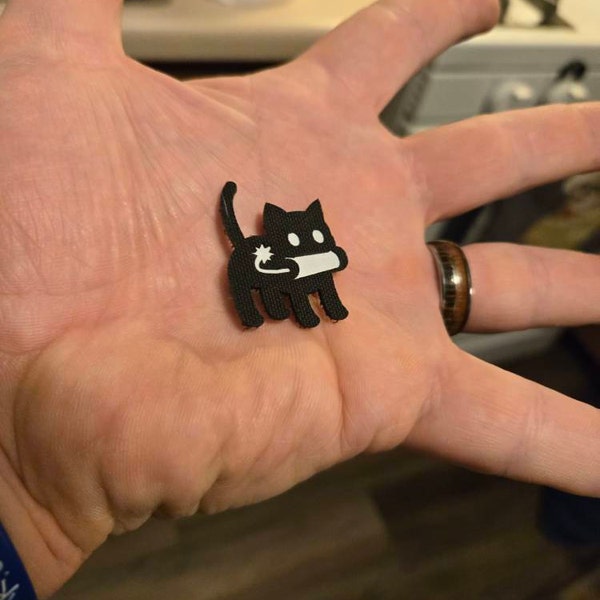 Bomb Cat Tactical Patch Black and White Small - Etsy