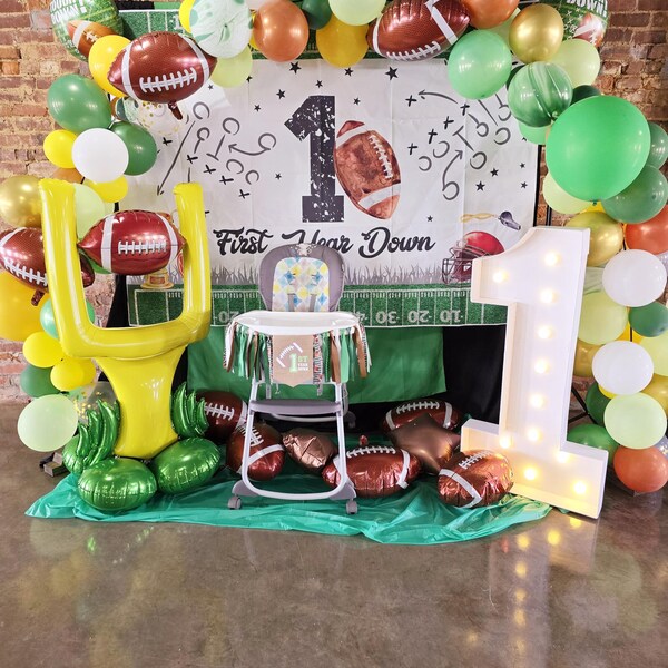 Football Balloon Garland Football 1st Birthday 1st Year Down Birthday ...