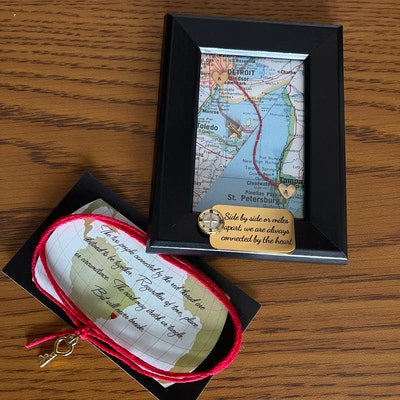 Long Distance Gift Two Maps in One Custom Map Gift Maps in - Etsy