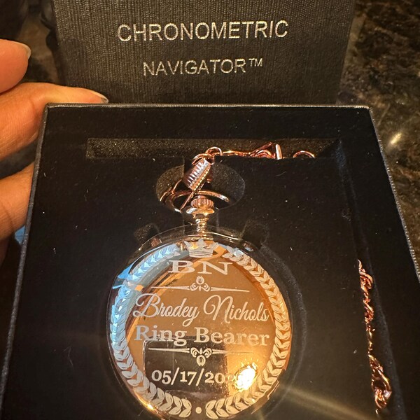 Eternity Chronometric Navigator Engraved Pocket Watch, Personalized ...