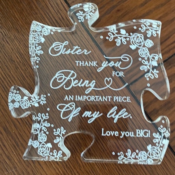 Personalized Acrylic Puzzle, Never Forget That You Are the Piece That ...