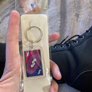 Bisexual Pride Flag Uno Reverse Card Keychain Cute Keychain | Etsy