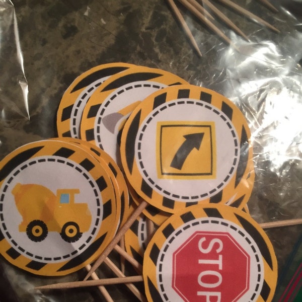 Construction Cupcakes Toppers; Printable Construction Toppers ...