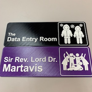 3D Printed Room Door Wall Office Signs Plaques Labels in the Style of ...