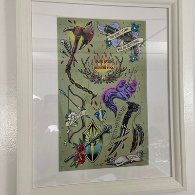 Vox Machina critical Role Tattoo Flash Sheet Art Print - Etsy