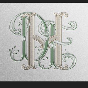 Victorian Era Monogram Single Letter H Vintage One Letter | Etsy