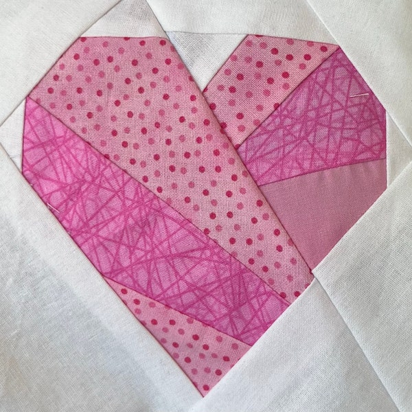 Paper Pieced Heart Quilting Pattern, Including Sizes XS, S, M and L ...