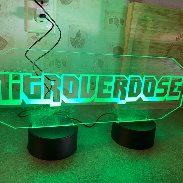 Personalized XL Gamertag Light Sign , Custom Gamer Tag Sign ...