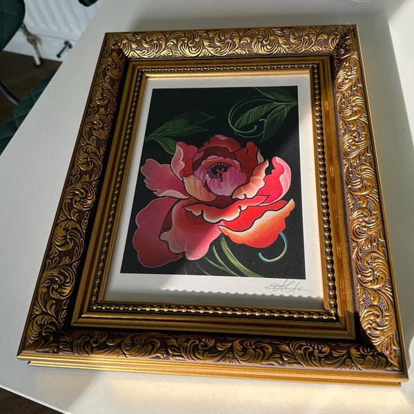 A5(14.8 X 21 Cm) Ornate Dahlia Style Gold Picture Frame Photo Frames ...