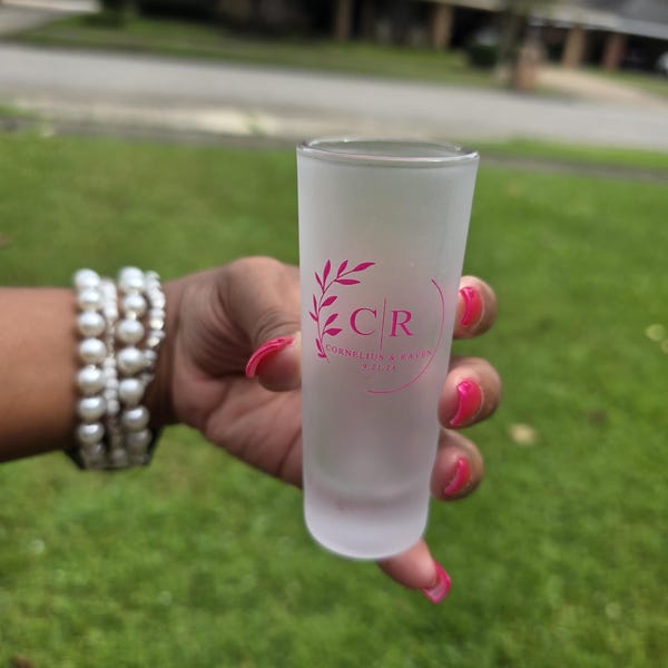 Custom Wedding Shot Glass W/ Your Initials- 2oz Shooters | Clear ...