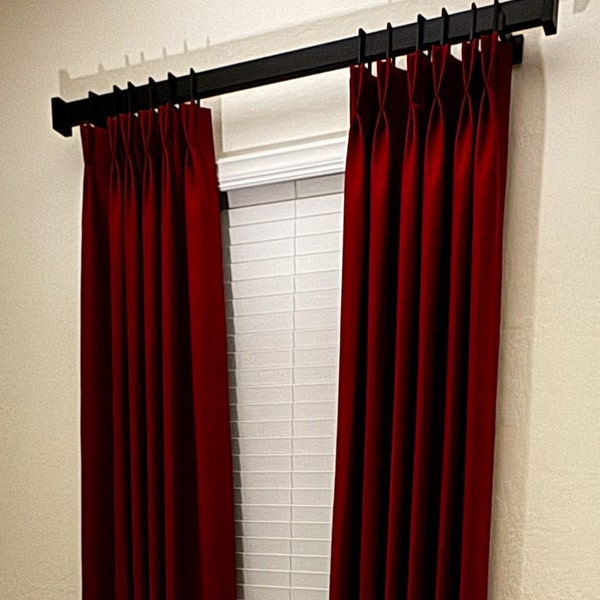 Metal Rectangular Curtain Rod Custom Length - Etsy