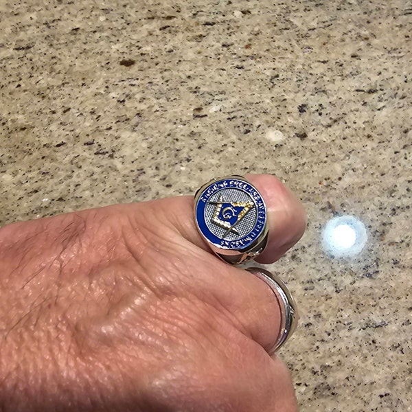 Masonic Ring Freemason Signet Ring AF & AM Ancient Free and Accepted ...