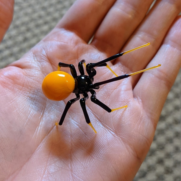 Glass Spider Figurine Blown Glass Spider Glass Spider Miniature Glass ...