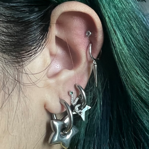 Star Hoops | Hypoallergenic Y2k Grunge Alt Goth Punk Edgy Chunky ...