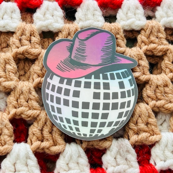 DISCO COWBOY STICKER, Disco Ball, Disco Ball Sticker, Cowboy, Cowboy ...