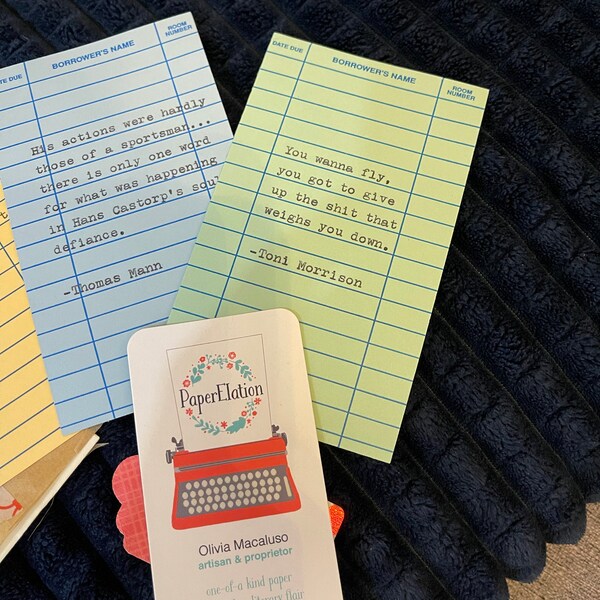 Peter Pan J.M. Barrie Quote Hand Typed on Library Due Date Card the ...