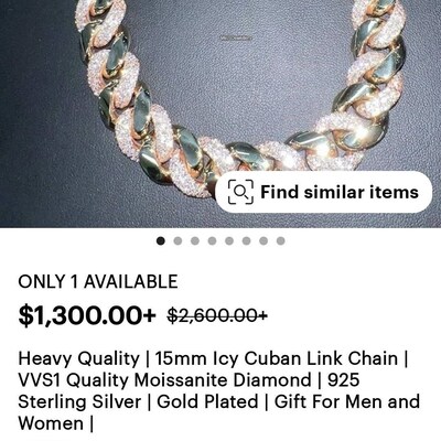 Heavy Quality 15mm Icy Cuban Link Chain VVS1 Quality Moissanite Diamond ...