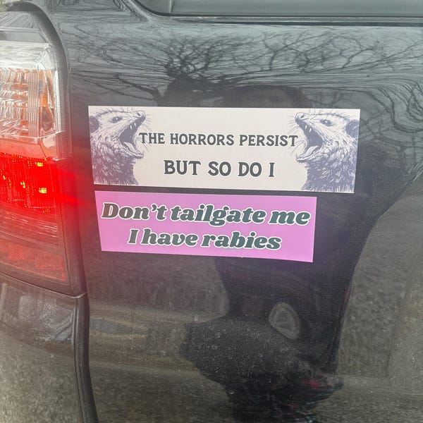 Don't Tailgate Me I Have Rabies | Bumper Sticker AND Magnet | Funny ...
