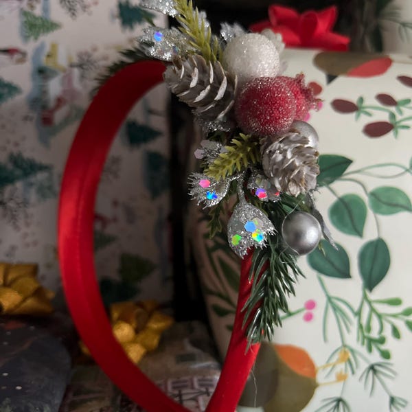 Christmas Headband, Reindeer Hair Accessories, Red Headband, Red ...