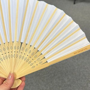 Engraved Personalised Wedding Guest Favour White Paper Hand Fans - Etsy UK