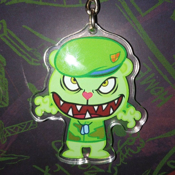 Flippy Happy Tree Friends Sticker Sliding Tin Case Storage Keychain ...