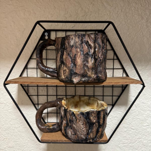 Tree Bark Mugs With Various Sizes. Handmade and Hand-carved ...